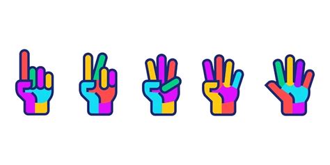 Premium Vector Hands Showing Numbers Hand Gesture Count 1 2 3 4 And 5