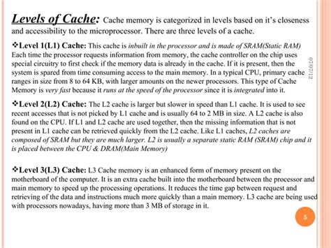 Cache Memory Presentation Ppt