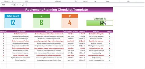 Retirement Excel Template