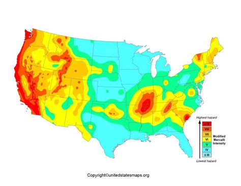 Us Earthquake Map Usa Earthquake Risk Map Printable