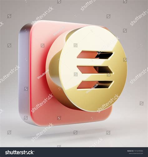 Solana Cryptocurrency Icon Gold 3d Rendered Stock Illustration