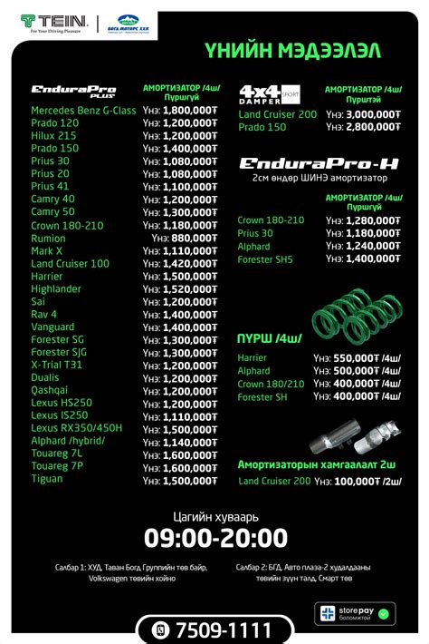 Манайд бэлэн Tein Mongolia Таван Богд Моторс