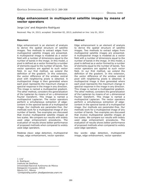 Pdf Edge Enhancement In Multispectral Satellite Images By Means Of