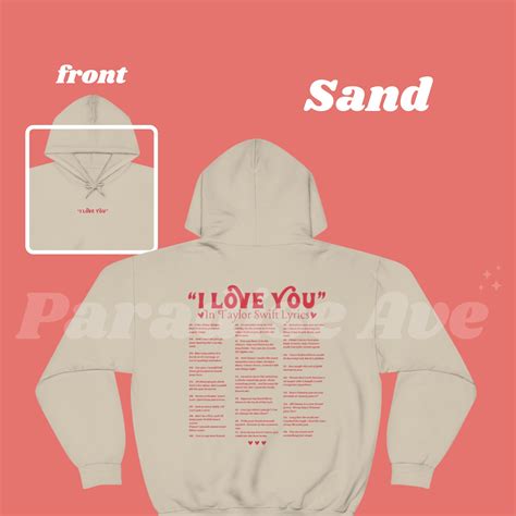I Love You In Ts Lyrics Hoodie Ts Midnight Merch Midnights Etsy Uk