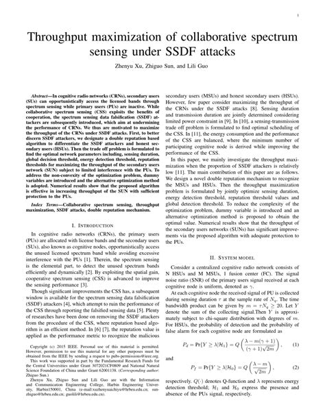 pdf throughput maximization of collaborative spectrum sensing under