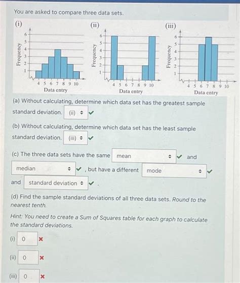 Solved You Are Asked To Compare Three Data Sets A Without Chegg