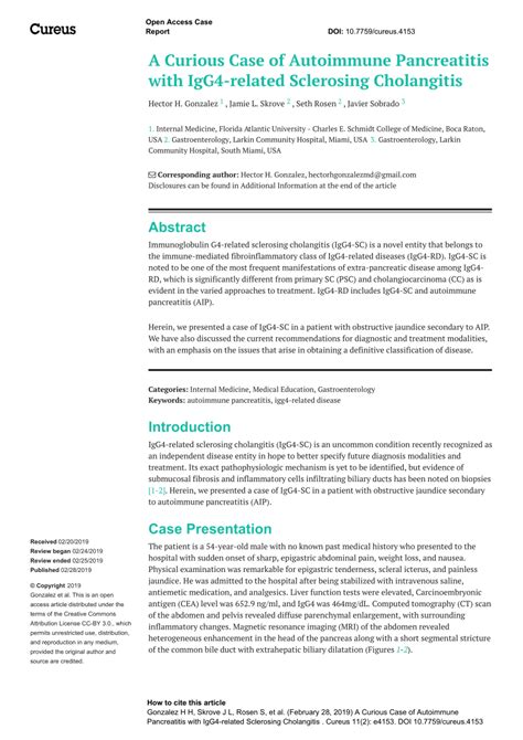 Pdf A Curious Case Of Autoimmune Pancreatitis With Igg4 Related