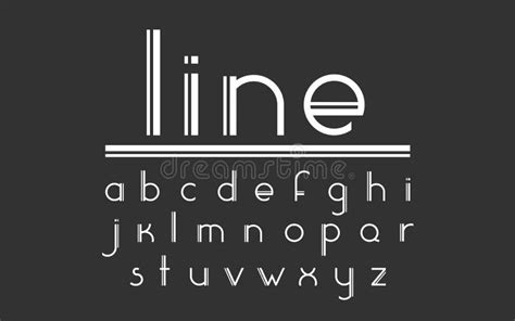 Modern Double Line Display Vector Font And Alphabet Stock Vector