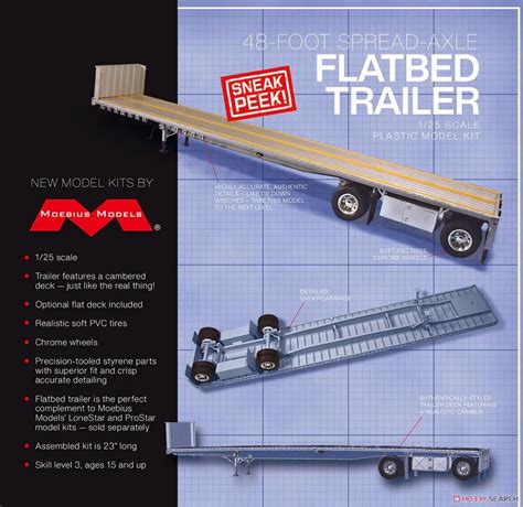 Moebius Models 1304 125 48 Flatbed Trailer With Cambered Deck From