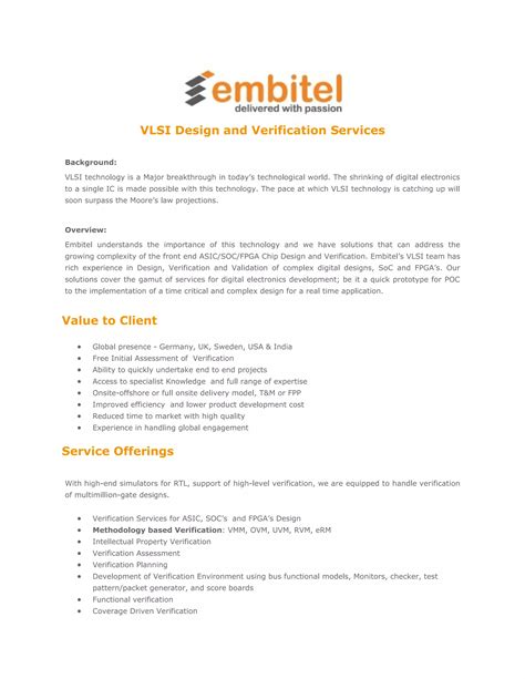 Vlsi Design Services Pdf