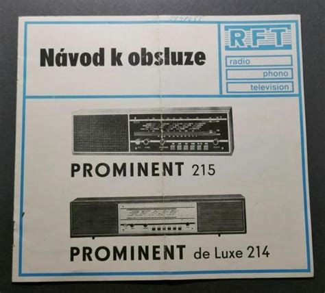 Rádio Prominent 215 De Luxe 214 NÁvod K Obsluze Ddr 1976