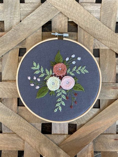 Floral Embroidery Hoop Art