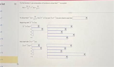 Solved For The Function F Use Composition Of Functions To
