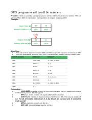 Program To Add Two Bit Numbers Docx Program To Add Two Bit Numbers Problem