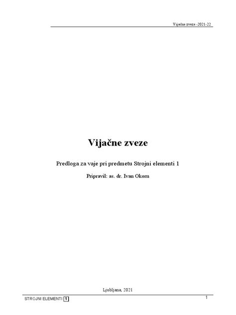 5 Vijačna Zveza Definicija Naloge In Predloga Za Vaje Pdf