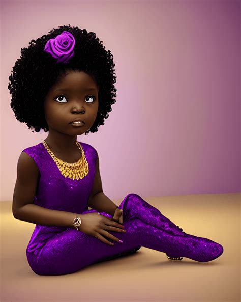 Beautiful Ebony Princess With Curly Hair · Creative Fabrica