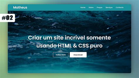[responsivo]como criar um site html e css na prática passo a passo part 2 youtube