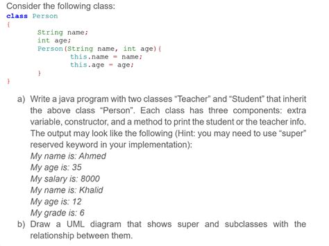 Solved Consider The Following Class Class Person String Chegg