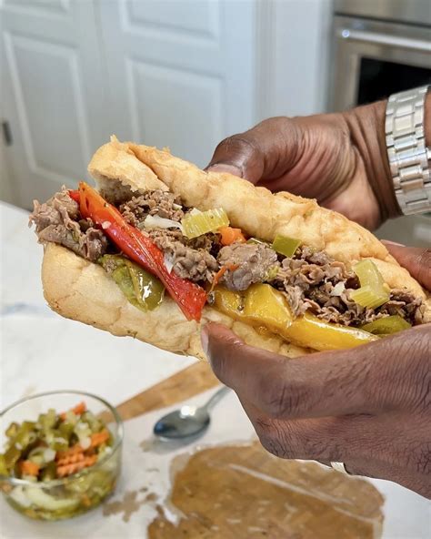 Wet Sweet Hot Dipped Classic Chicago Italian Beef Sandwich