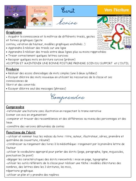 Programmation Français Grande Section Pdf Syllabe Cognition