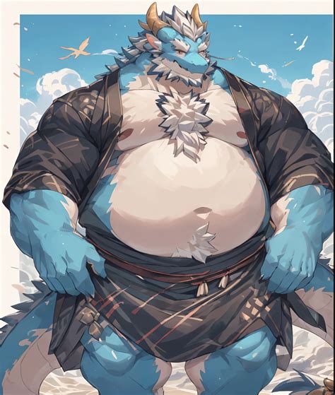 A Close Up Of A Cartoon Character With A Big Belly Seaart Ai