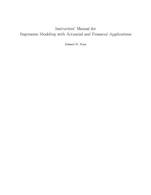 Regression Modeling With Actuarial And Financial Applications Solution