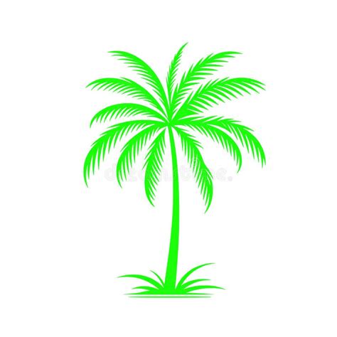 Palm Tree Silhouette Style Victor Stock Vector Illustration Of