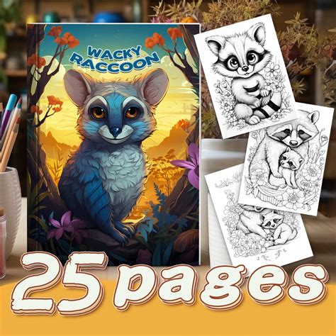 原创可愛的小浣熊涂色本｜卡通萌趣浣熊素描本｜啟發創意 × 提升專注力 × 解壓放鬆｜完美送禮佳選！少儿启蒙画册 蝦皮購物