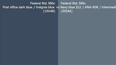 Federal Std 595c 15048 Post Office Dark Blue Insignia Blue Vs