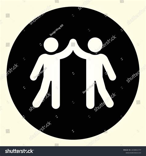 High Five Hand Gesture Silhouette White Stock Vector Royalty Free