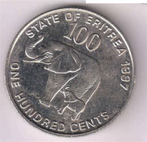 Eritrea 100 Cents 1997 Unc Coin Kb Coins And Currencies