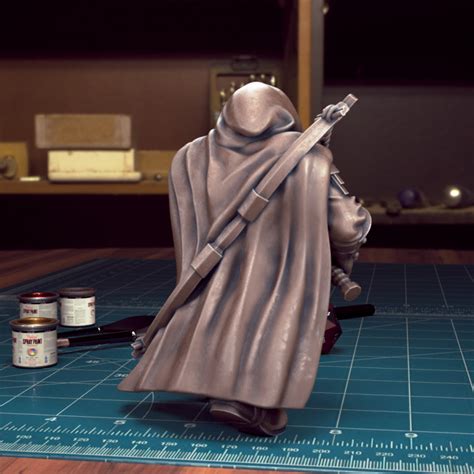 3d Printable Male Dwarf 01 Ranger [pre Supported] By Tytantroll Miniatures