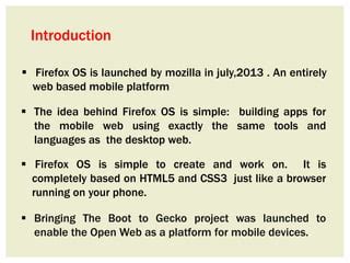 Firefox Operating System PPTX Browsers Computer Software And Applications