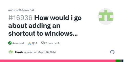How Would I Go About Adding An Shortcut To Windows Terminal
