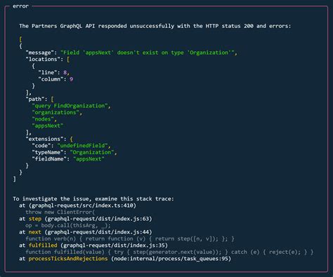 Bug The Partners Graphql Api Responded Unsuccessfully With The