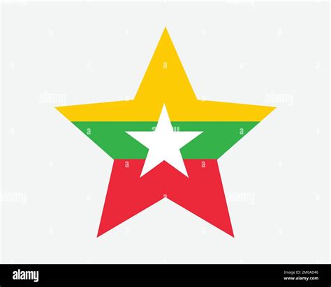 Myanmar Star Flag Burma Star Shape Flag Burmese Country National
