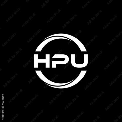 Hpu Letter Logo Design With Black Background In Illustrator Cube Logo