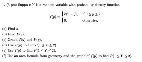 Solved Suppose Y Is A Random Variable With Probability Chegg