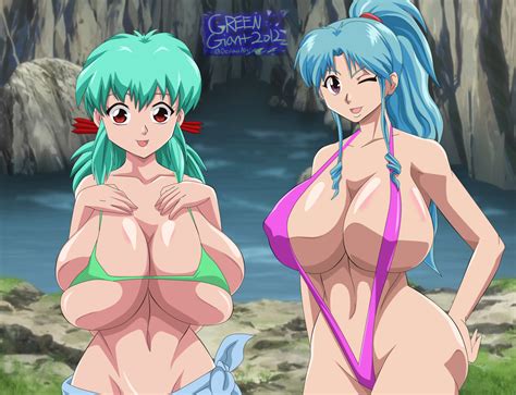 Rule 34 2012 2girls Big Breasts Bikini Bimbo Blue Hair Botan Breasts