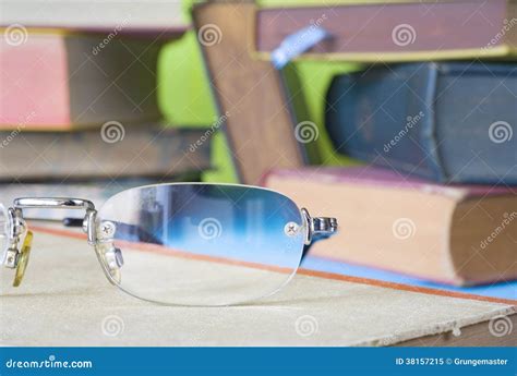 Books With Eyeglasses Stock Image Image Of Shadow Classic 38157215