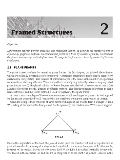 Analysis Of Perfect Frames1pdf Truss Force