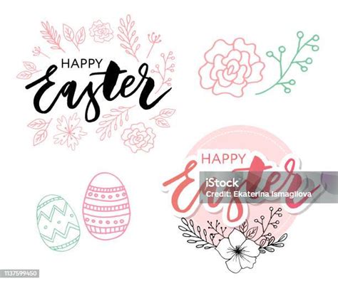 부활절 달걀 구성 손으로 흰색 바탕에 검은 색으로 그려진 나뭇잎과 수채화 도트 계란에서 장식 보더 검은색에 대한 스톡 벡터 아트 및 기타 이미지 Istock