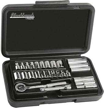 Amazon Com BLACKHAWK Piece Deep Standard Socket Sets Piece Drive Socket Set