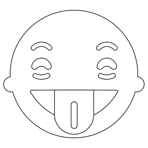 Tongue Out Wink Face Emoji Coloring Page ColouringPages