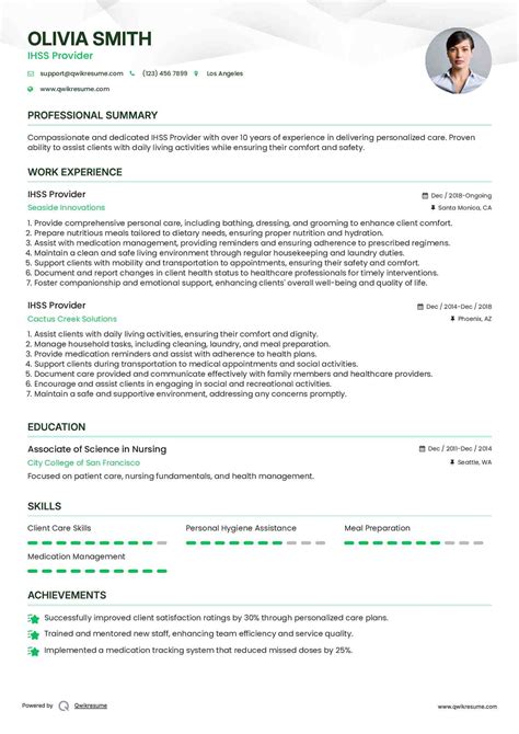 10 Ihss Provider Resume Samples And Templates For 2025