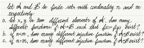 Solved Let Of And B Be Finite Sets With Cardinality N And M