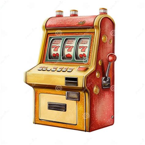 Vintage Slot Machine Clipart On White Background Stock Illustration