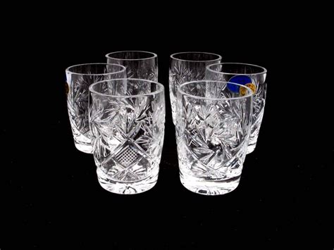 Set Of 6 Russian Cut Crystal Shot Glasses 50 Ml 18 Oz For Vodka