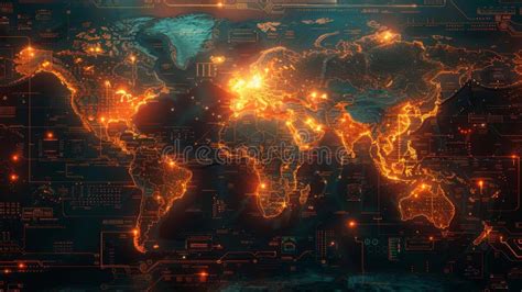 Global Network Connections Map Generative Ai Stock Illustration Illustration Of Network