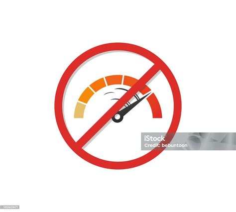 속도 아이콘이 없습니다 빠른 기호를 운전하지 마십시오 교통 표지판 속도 제한 빠른 다운로드가 아닙니다 개념에 대한 스톡 벡터